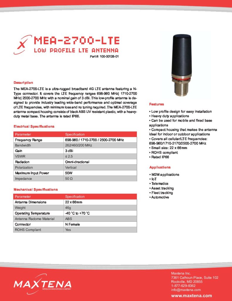 MEA-2700-LTE-datasheet | M2M Connectivity