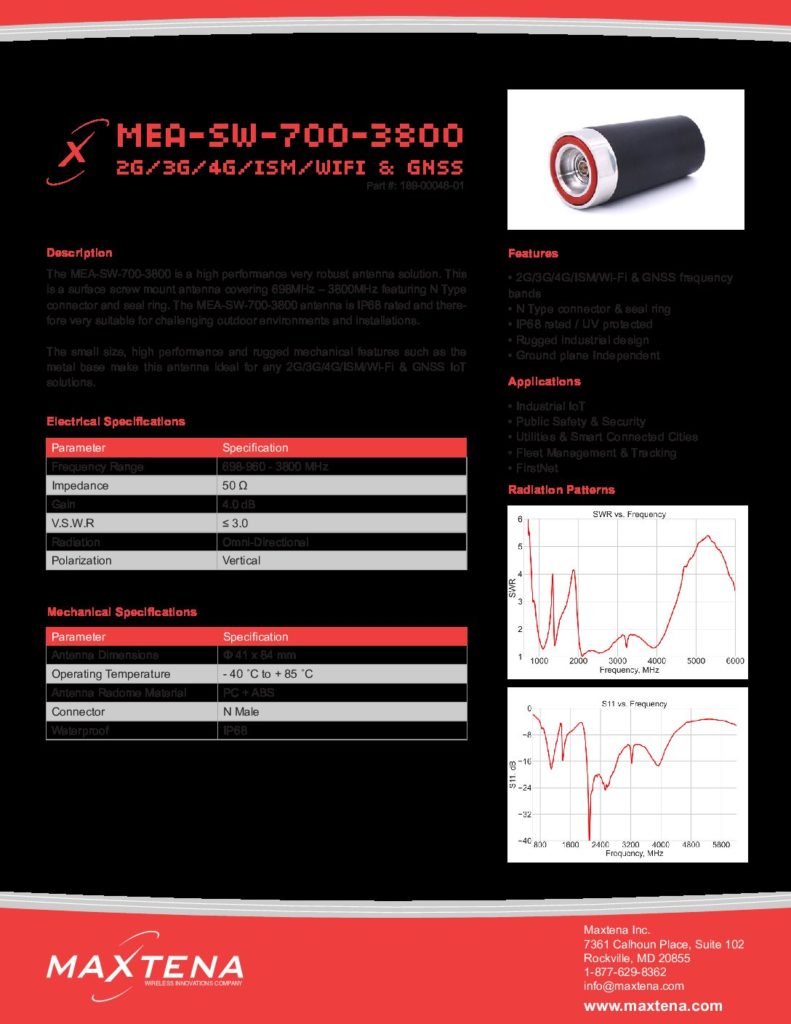 MEA-SW-700-3800 datasheet | M2M Connectivity